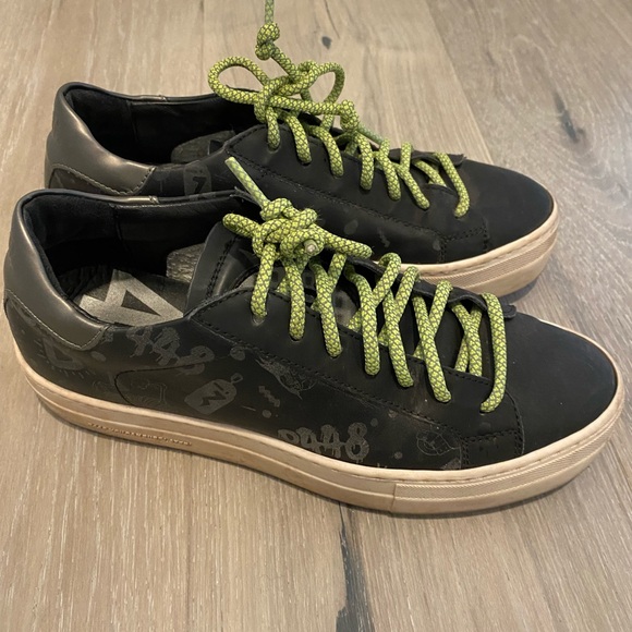 P448 | Shoes | P448 Theo Low Top Platform Black With Green Lace Size 38 ...